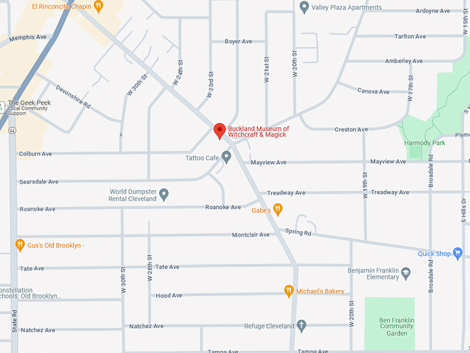 Buckland Museum of Witchcraft & Magick Map