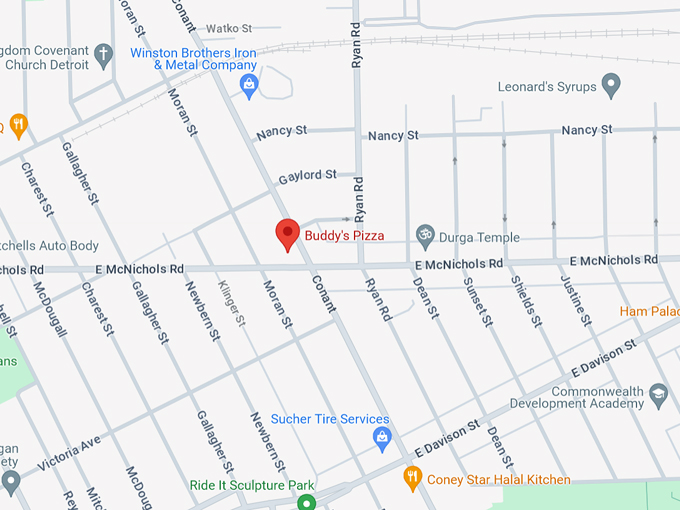 Buddy's Pizza 10 Map