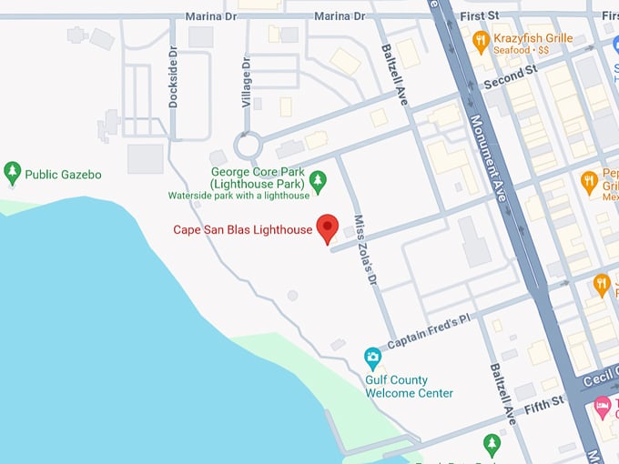 Cape San Blas Lighthouse 10 Map
