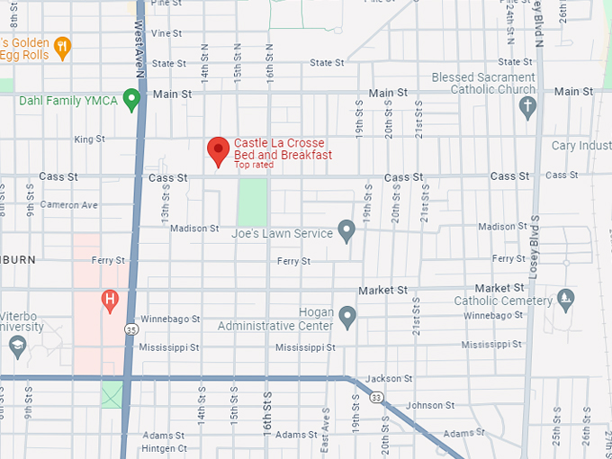 castle la crosse bed and breakfast 10 map