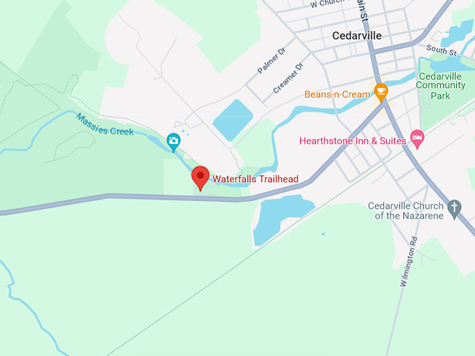Cedar Cliff Falls 10 Map