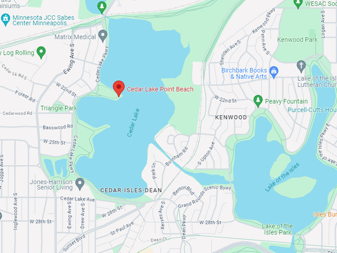 cedar lake point beach 10 map