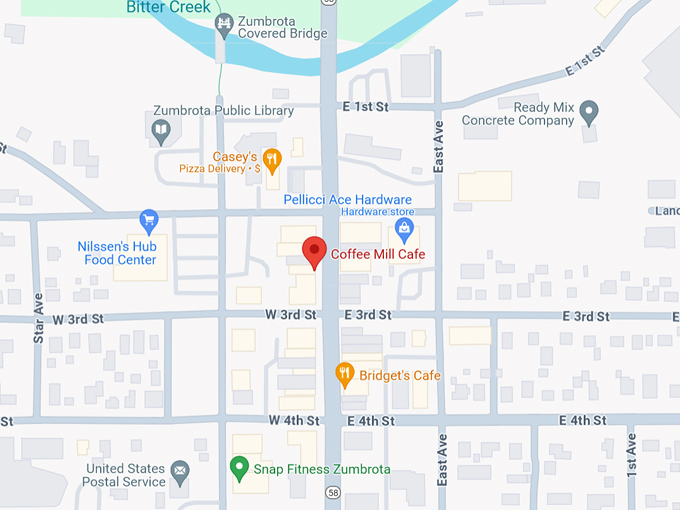 Coffee Mill Cafe 10 Map