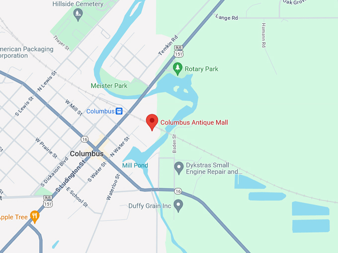 Columbus Antique Mall 10 Map