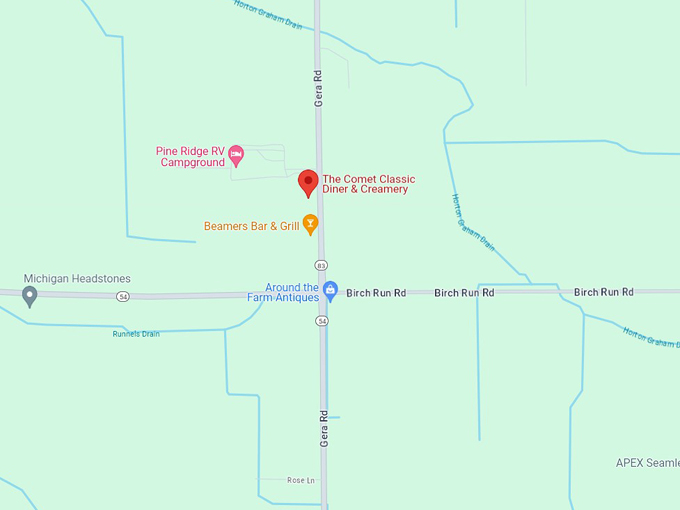 Comet Classic Diner & Creamery 10 map