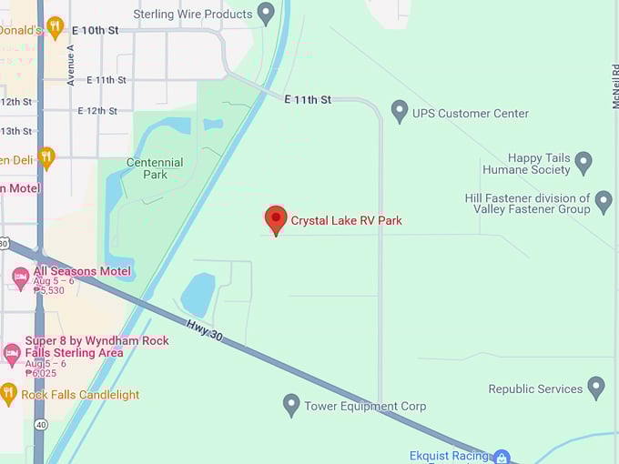 Crystal Lake RV Park Map