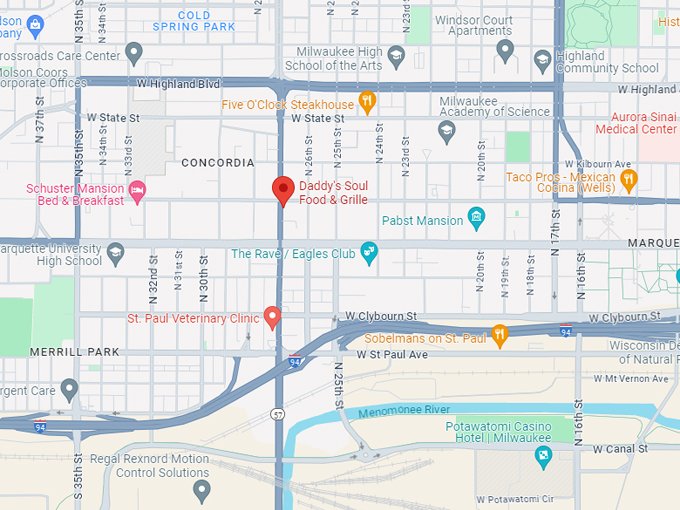 daddy&rsquo;s soul food & grille 10 map