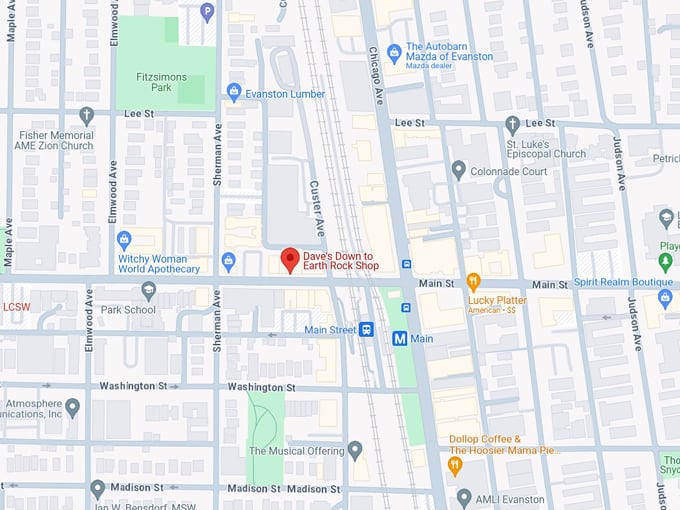 Dave's Down to Earth Rock Shop map