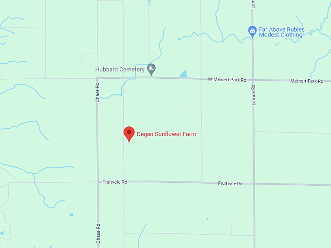 Degen Sunflower Farm Map