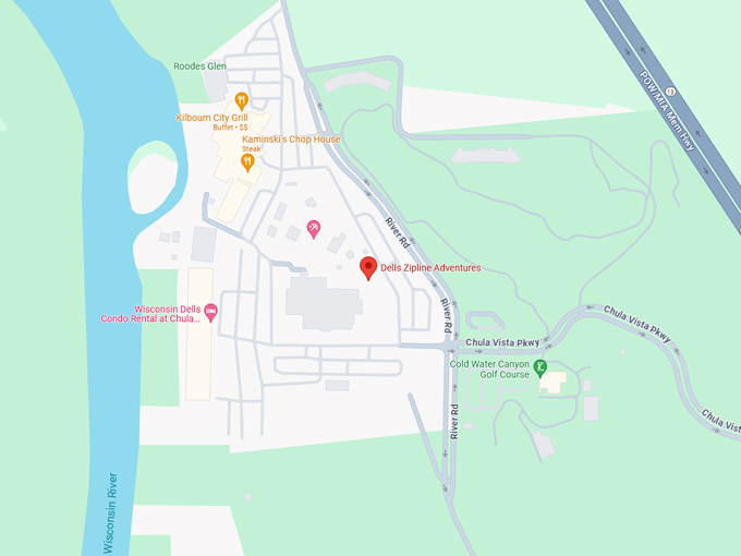 Dells Zipline Adventures 10 Map