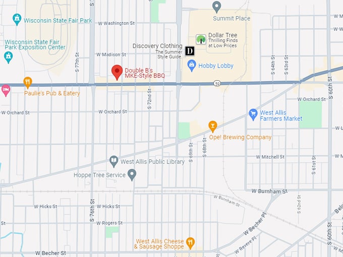 Double B's MKE-Style BBQ 10 map