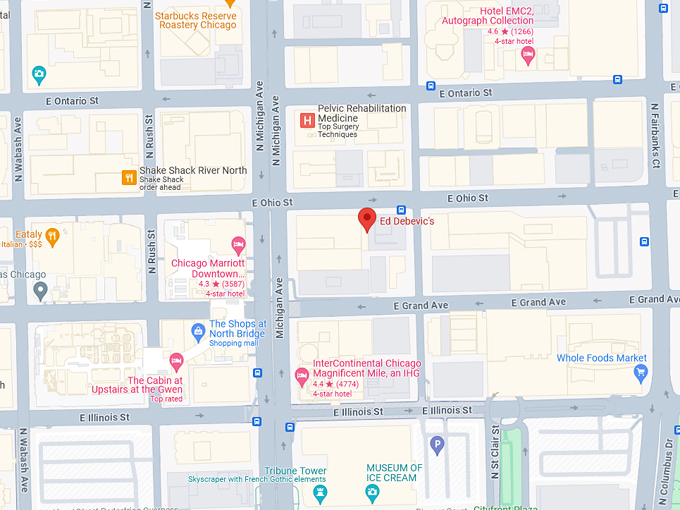 Ed Debevic&rsquo;s 10 Map