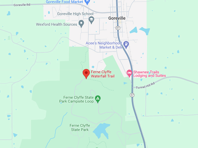 Ferne Clyffe Waterfall Map