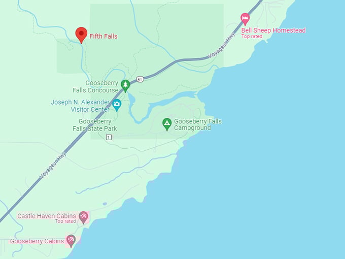 fifth falls and superior hiking trail loop 10 map