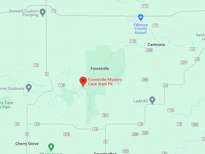 Forestville/Mystery Cave State Park 10 Map