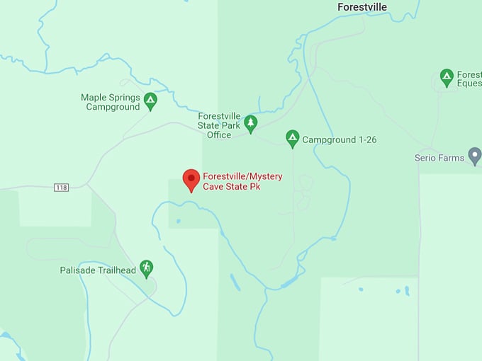 Forestville State Park 10 Map