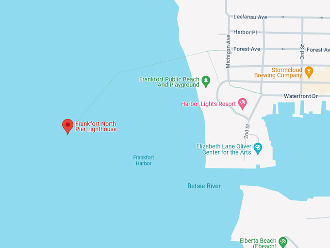 Frankfort North Pier Lighthouse 10 Map