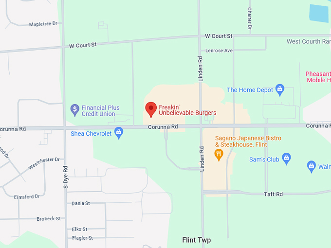 Freakin&rsquo; Unbelievable Burgers 10 Map
