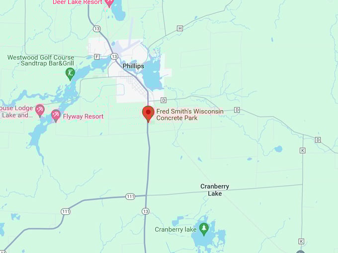 Fred Smith's Wisconsin Concrete Park 10 Map