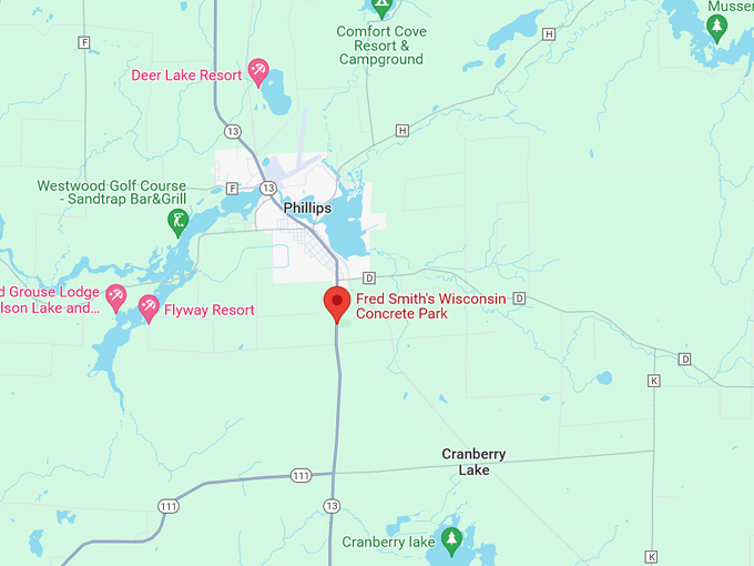 Fred Smith's Wisconsin Concrete Park 10 Map
