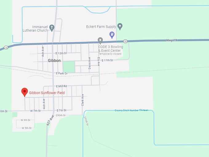 gibbon sunflower field 10 map