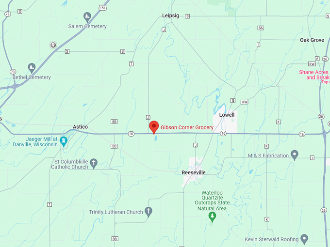 Gibson Corner Grocery 10 Map