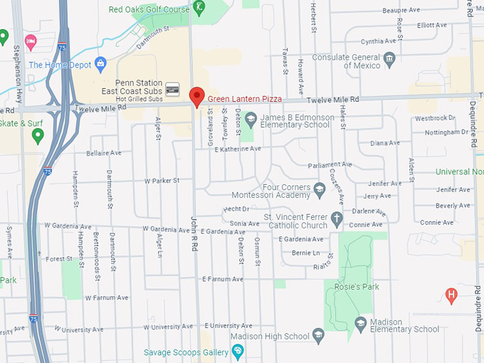 green lantern pizza 10 map