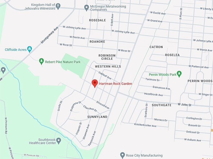 Hartman Rock Garden 10 Map