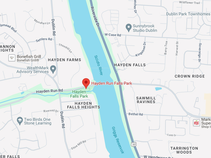 Hayden Run Falls Park 10 Map