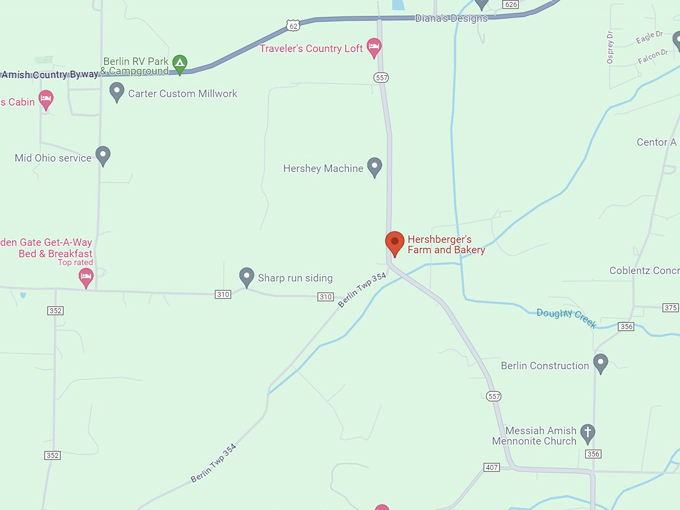 Hershberger's Farm and Bakery 10 map