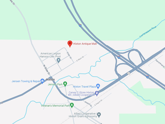 Hixton Antique Mall 10 map