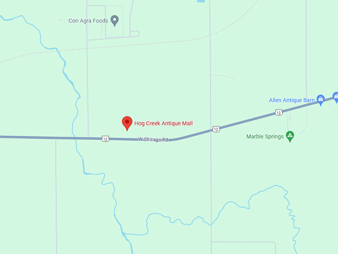 Hog Creek Antique Mall 10 Map