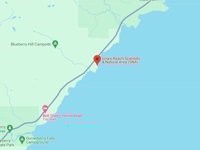 Iona's Beach Scientific & Natural Area (SNA) 10 Map