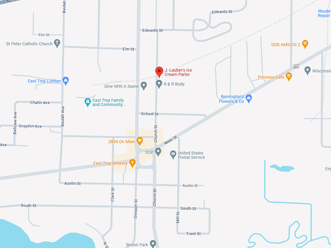 J. Lauber's Ice Cream Parlor 10 Map