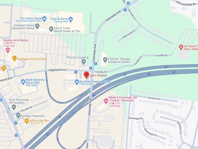 Jay&rsquo;s Chicken 10 map