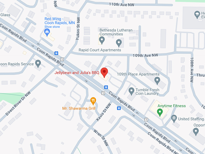 Jellybean and Julia's BBQ 10 Map