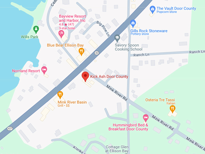 Kick Ash Door County 10 Map