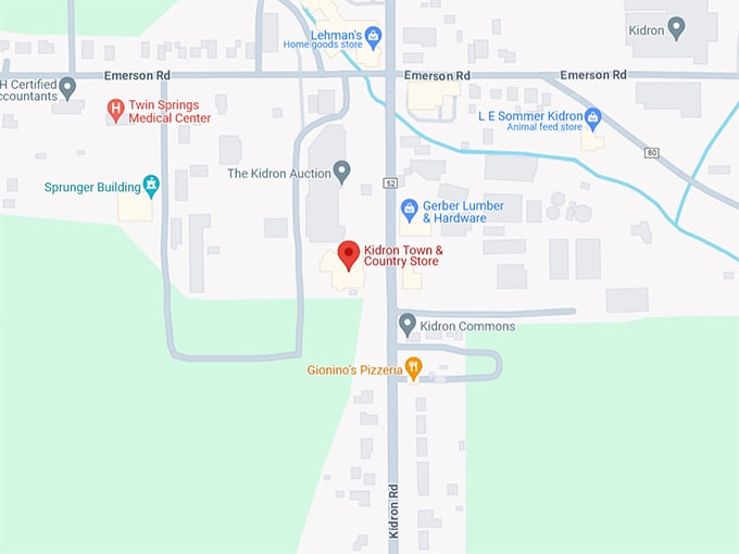 Kidron Town & Country Store 10 Map