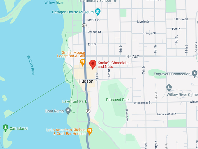 Knoke's Chocolates and Nuts 10 Map