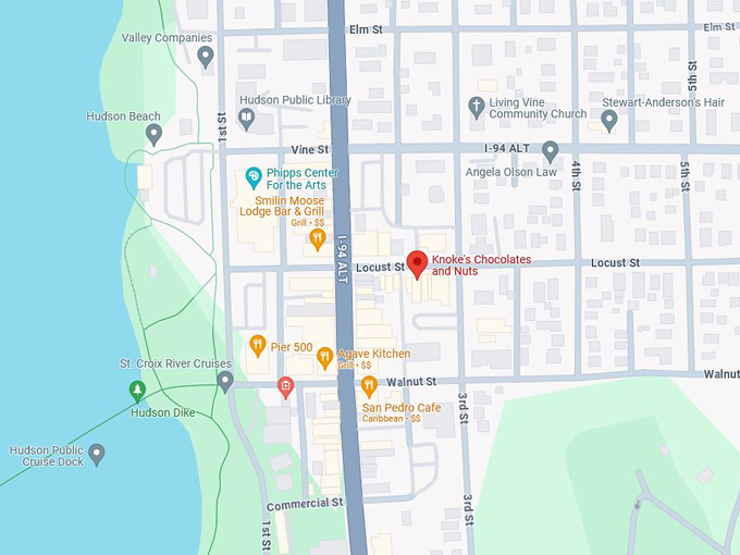 Knoke's Chocolates and Nuts 10 map