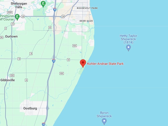 Kohler-Andrae State Park 10 Map