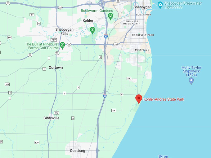 Kohler Andrae State Park 10 map