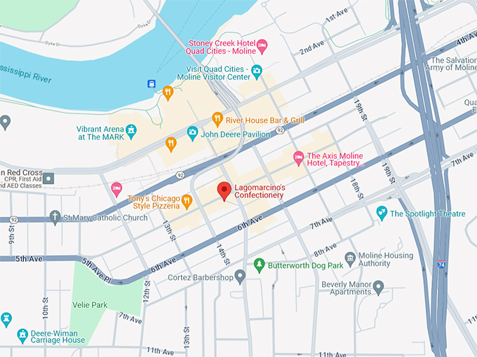Lagomarcino's Confectionery 10 Map