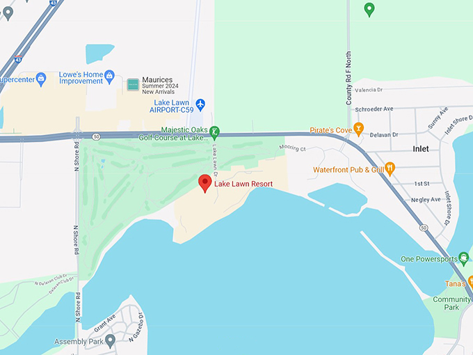 Lake Lawn Resort 10 Map