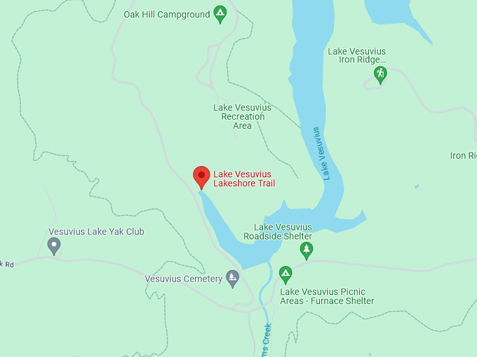 Lake Vesuvius Lakeshore Trail 10 Map