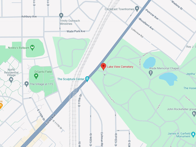 Lake View Cemetery 10 map