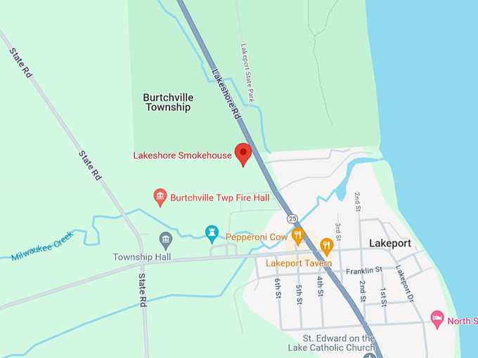 Lakeshore Smokehouse 10 Map