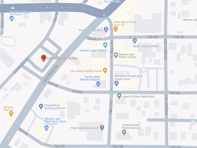 Lazy Moose Grill & Gifts 10 map