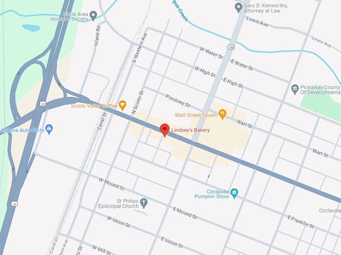 Lindsey's Bakery 10 map