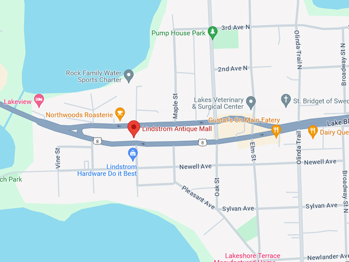 Lindstrom Antique Mall 10 Map